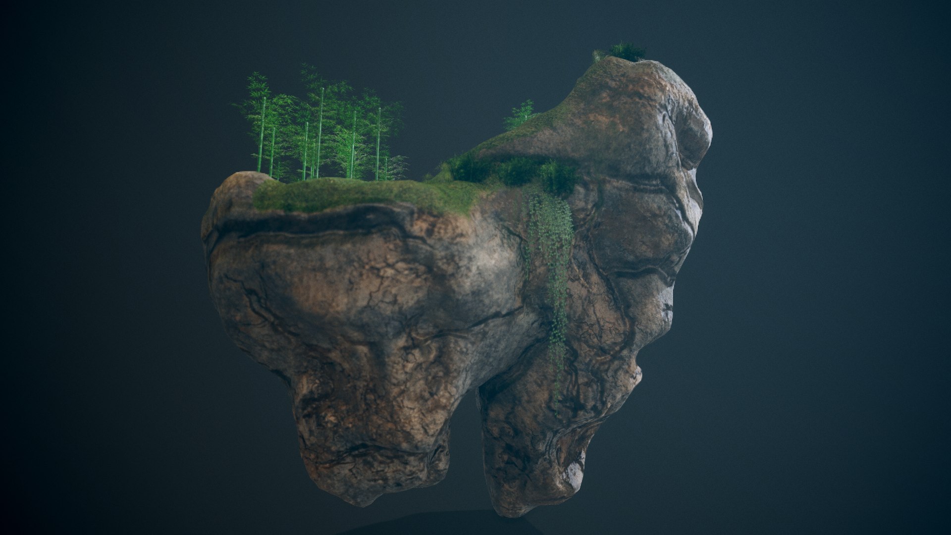 Floating Island Crystal Cave 3D Model - TurboSquid 1564439