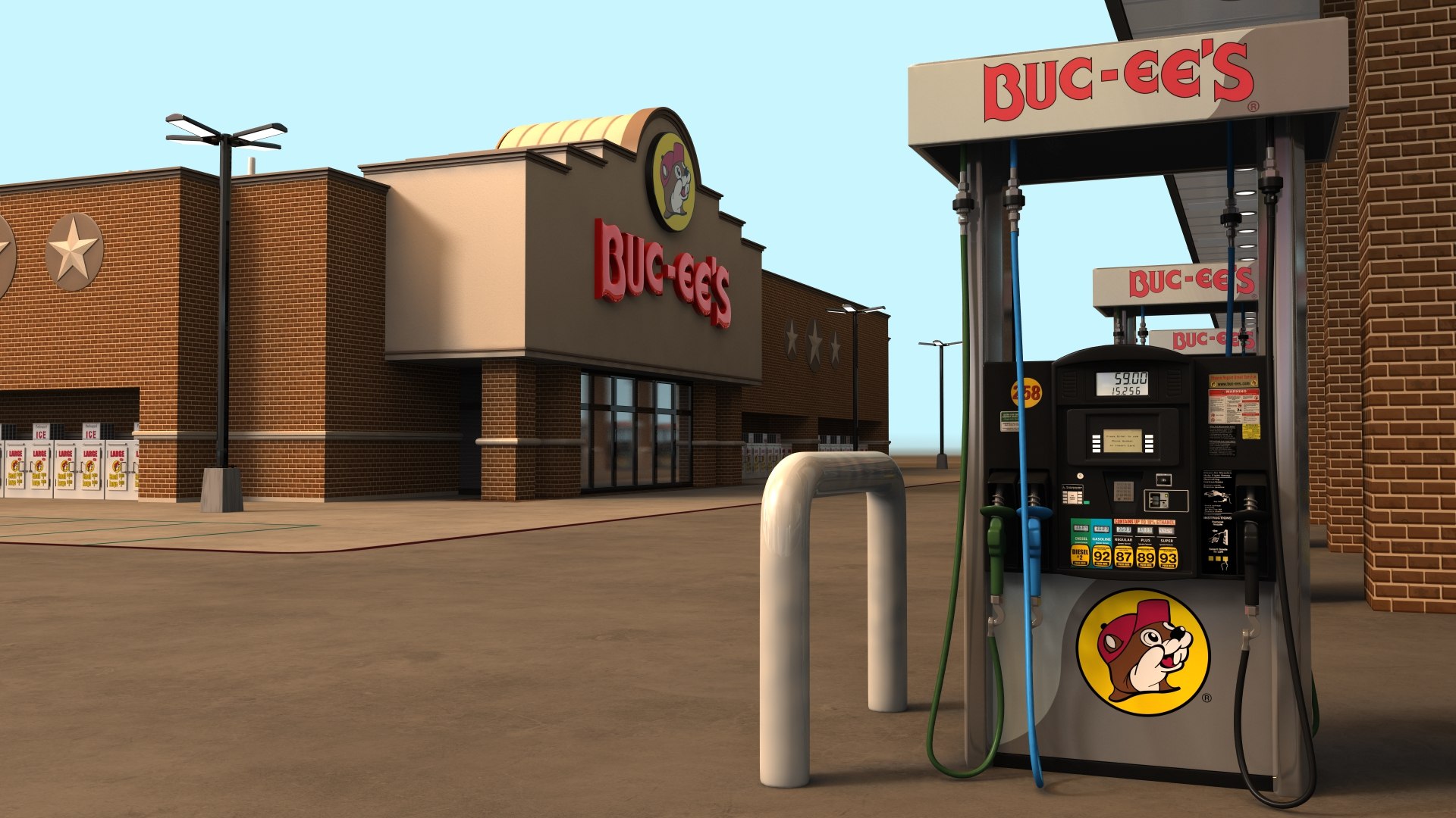 3D Buc-ees Store And Gas Station - TurboSquid 2180268