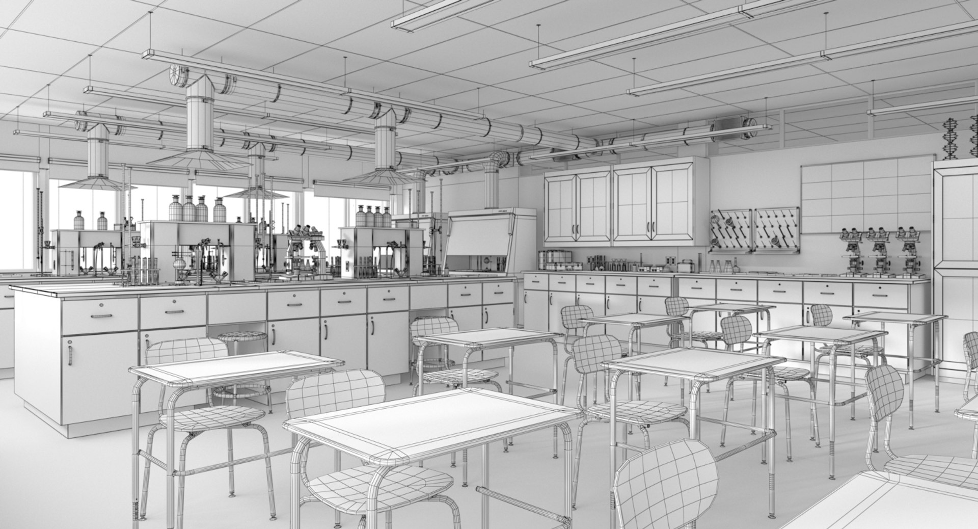3D classroom laboratory model - TurboSquid 1236513