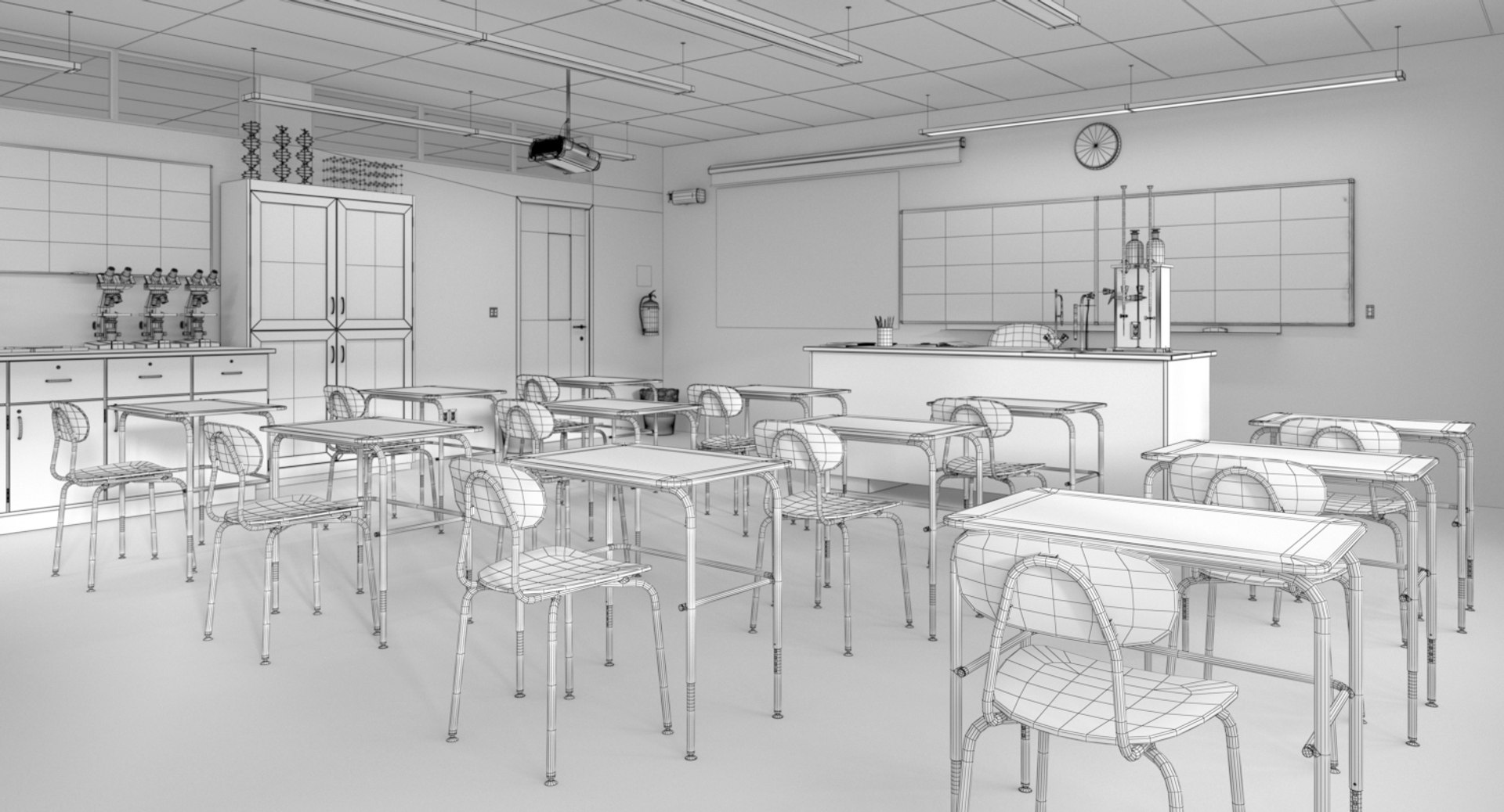 3D classroom laboratory model - TurboSquid 1236513