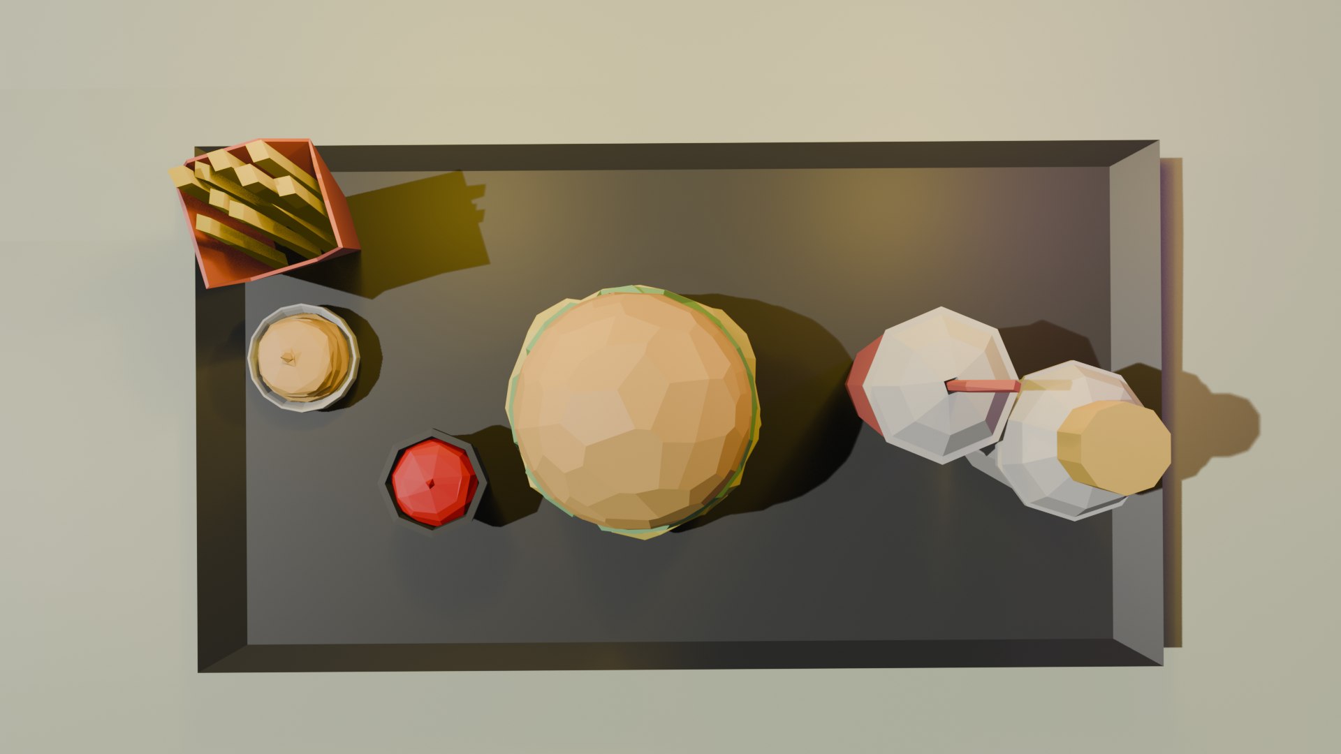 Fast Food Low Poly Pack Burgers Fries Drink And More 3D Model ...
