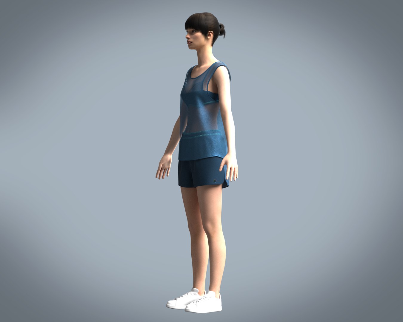 Mesh Gym Bra With Tank Top And Short 3D - TurboSquid 1966043