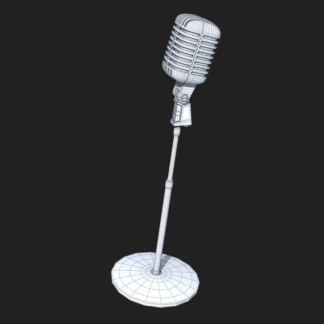 3ds max vintage microphone mic