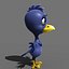 Cartoon Crow 3d Model