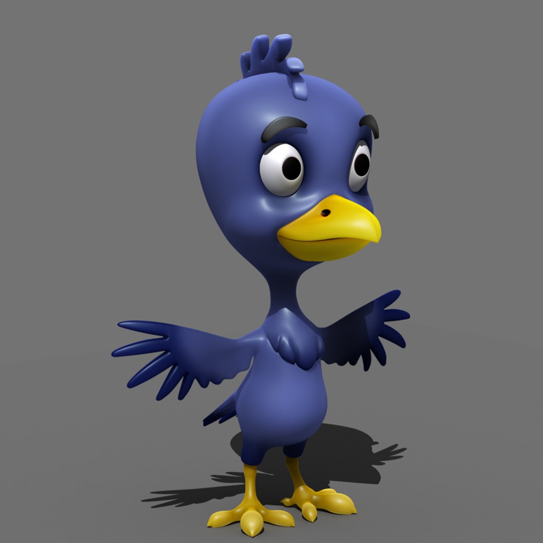 Cartoon Crow 3d Model