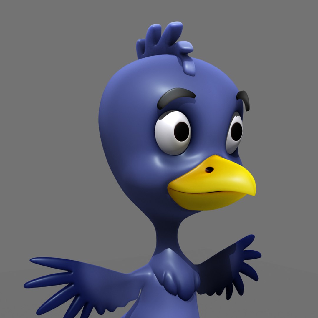 Cartoon Crow 3d Model