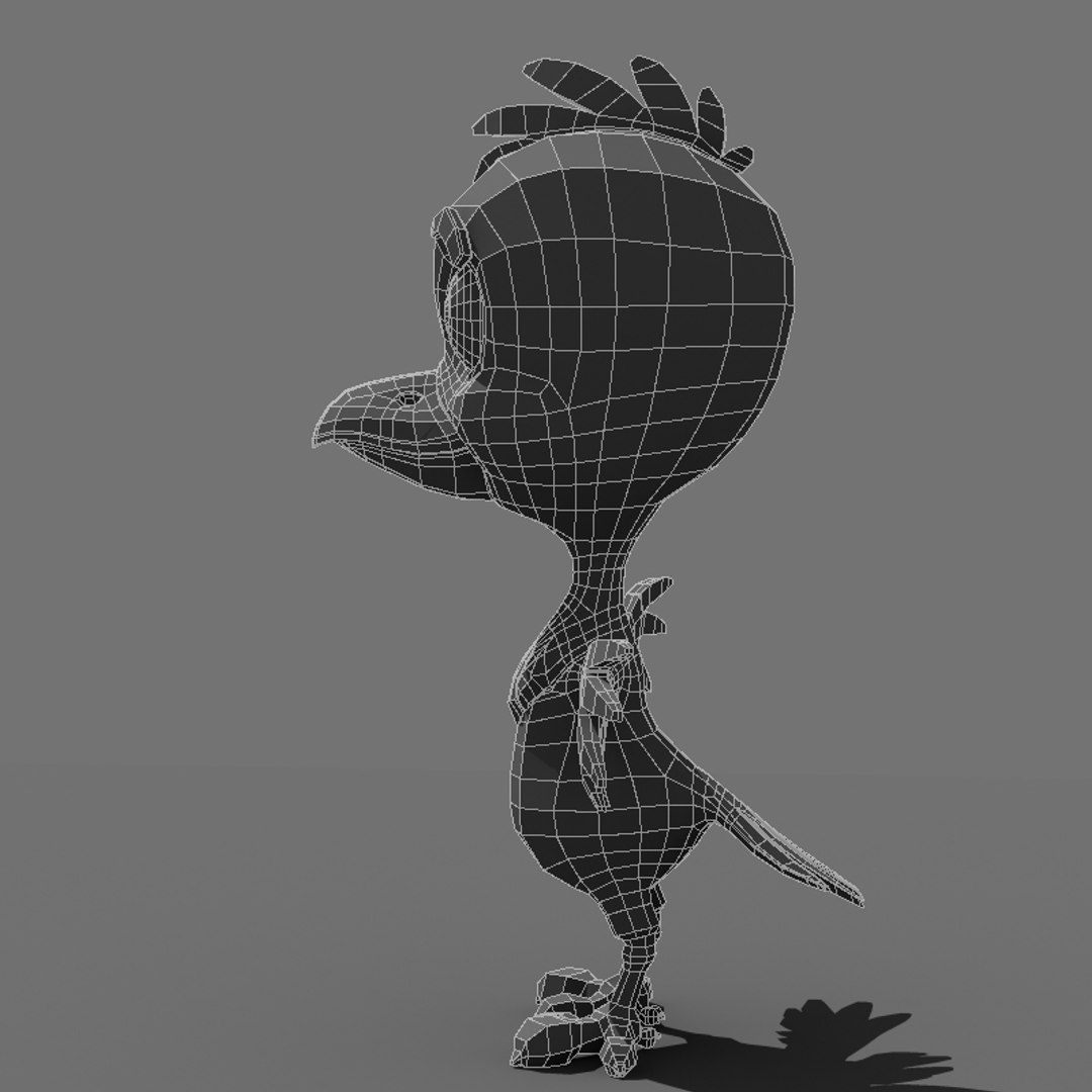 Cartoon Crow 3d Model
