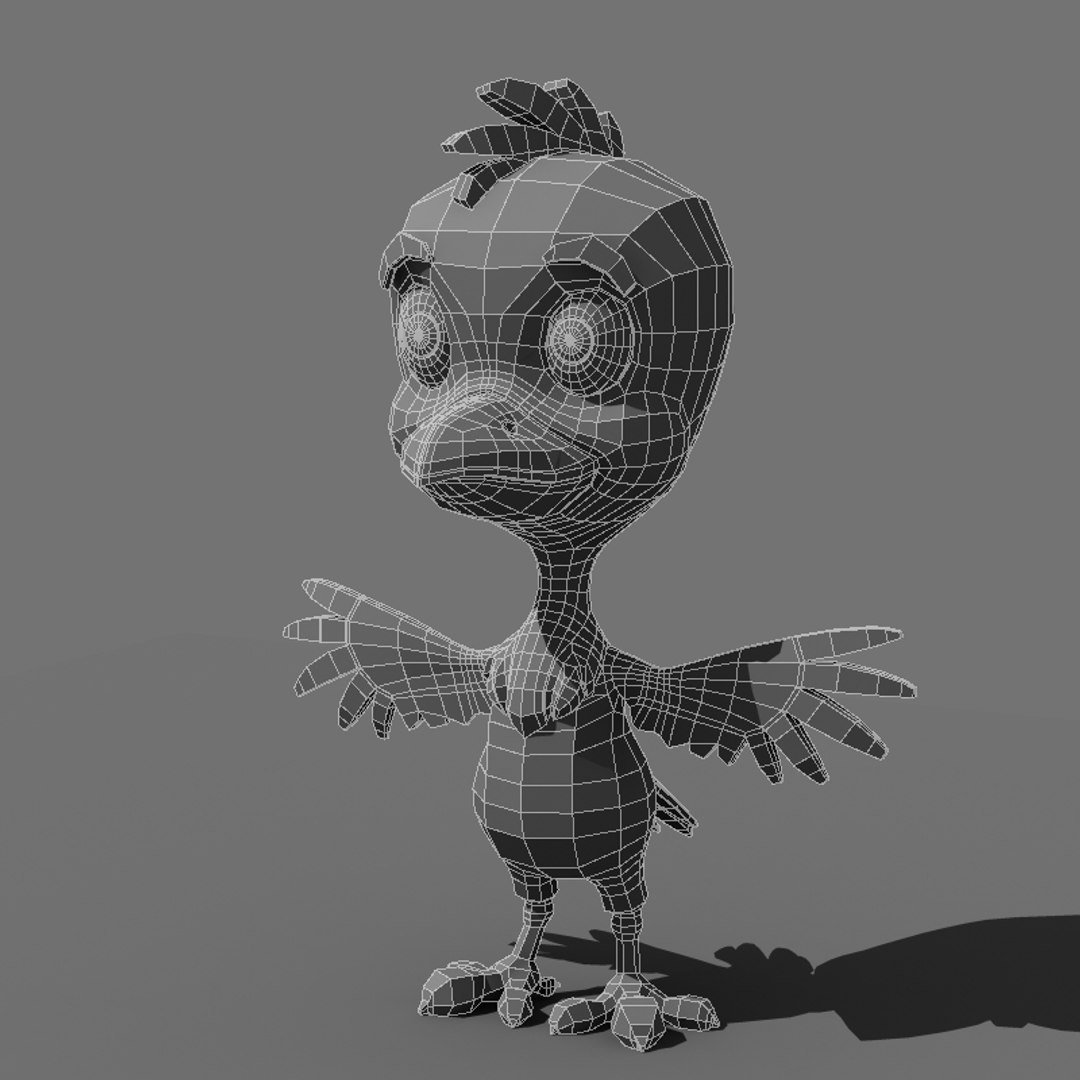 Cartoon Crow 3d Model