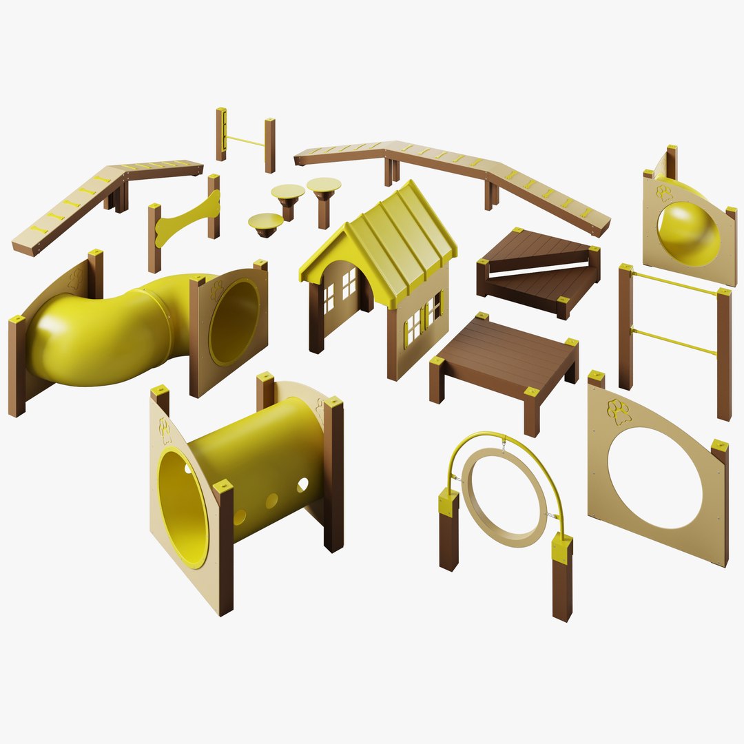 3D Dog Park Equipment And Obstacles - TurboSquid 2349750