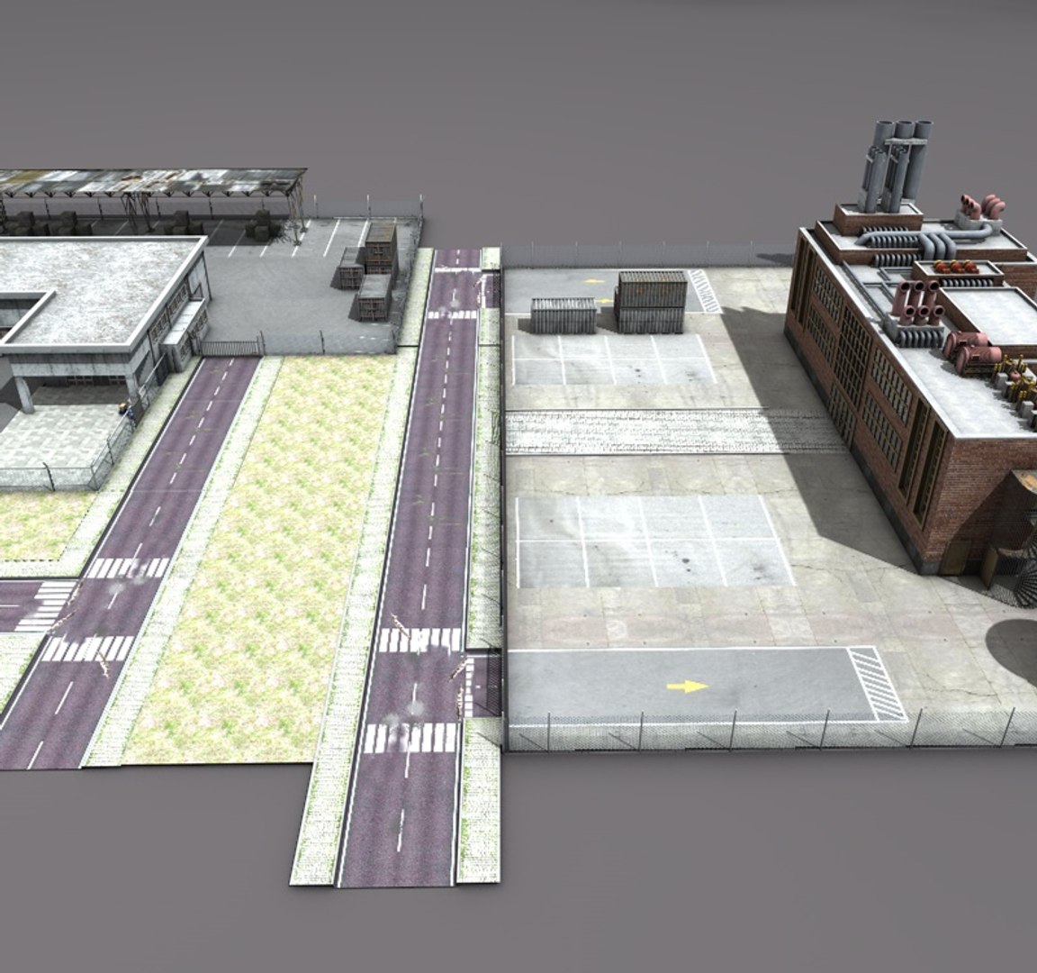 3d factory complex model