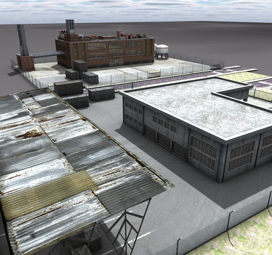 3d factory complex model