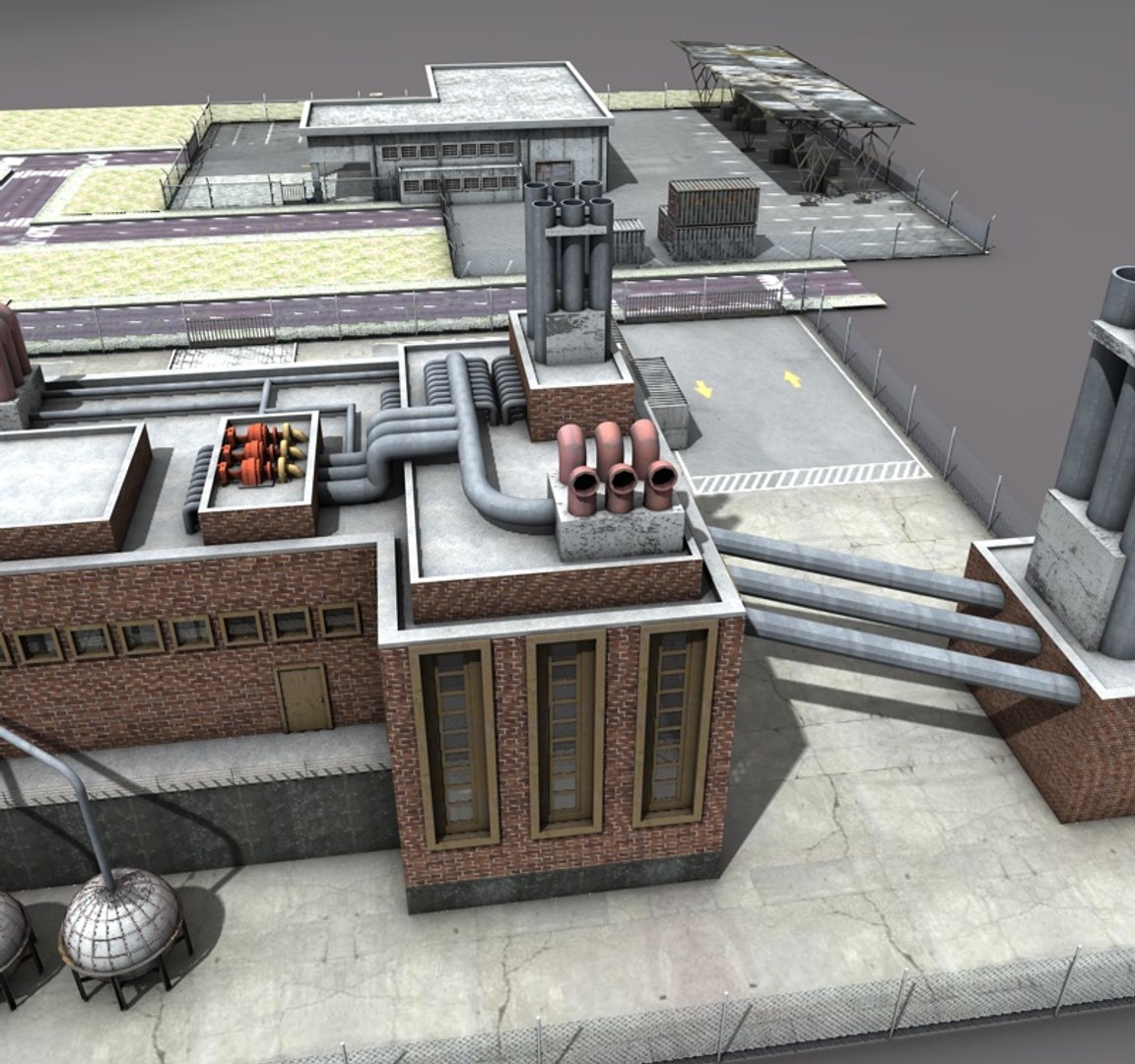 3d factory complex model