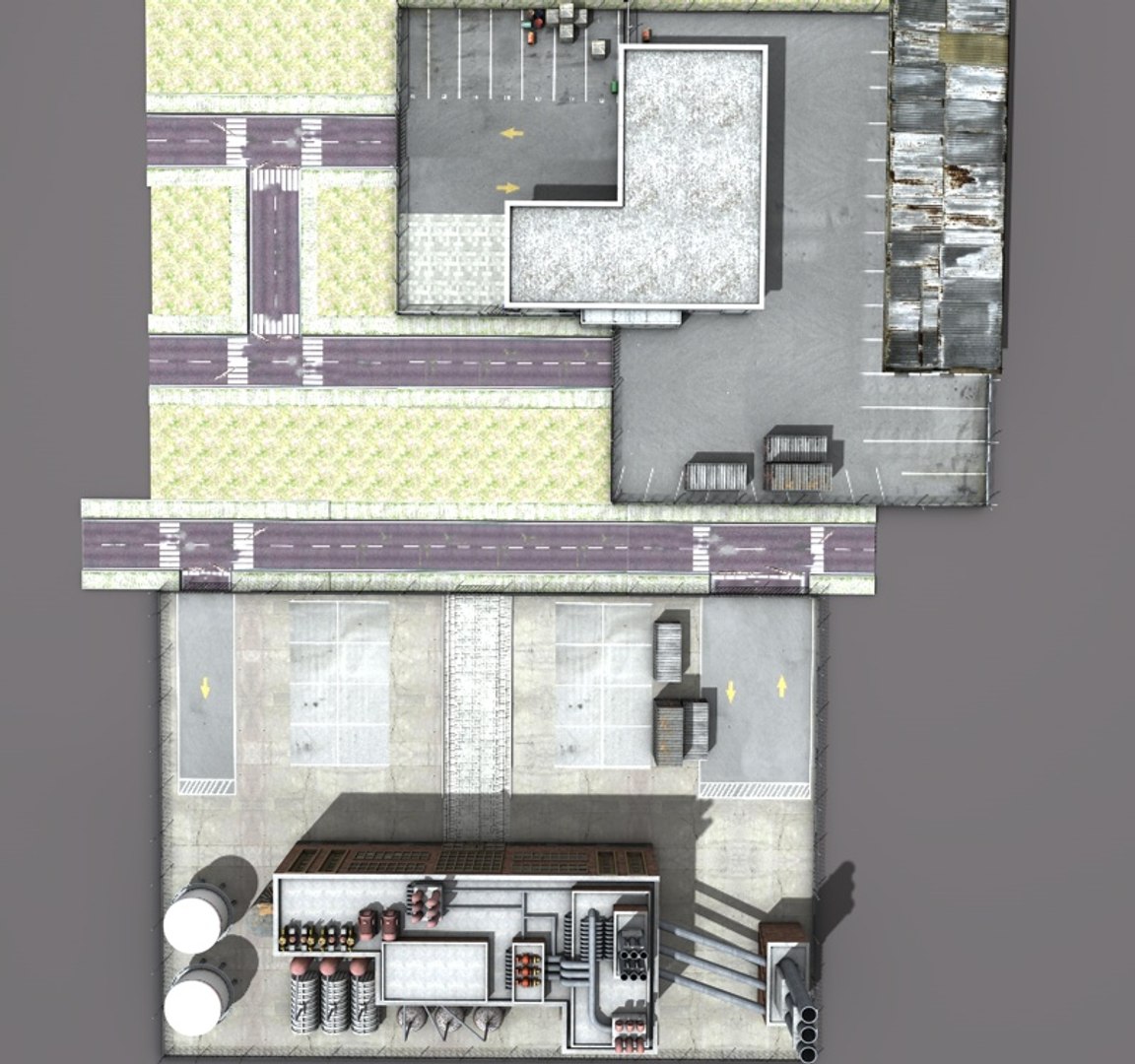 3d factory complex model