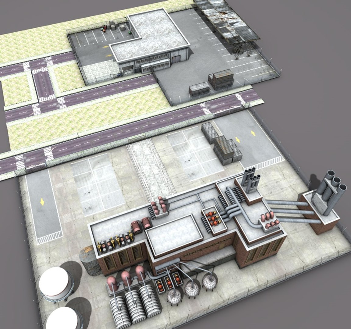 3d factory complex model