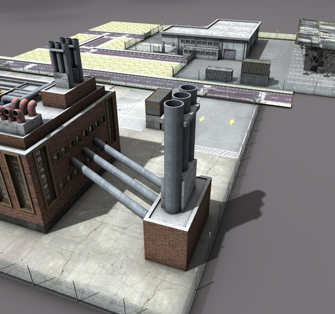 3d factory complex model