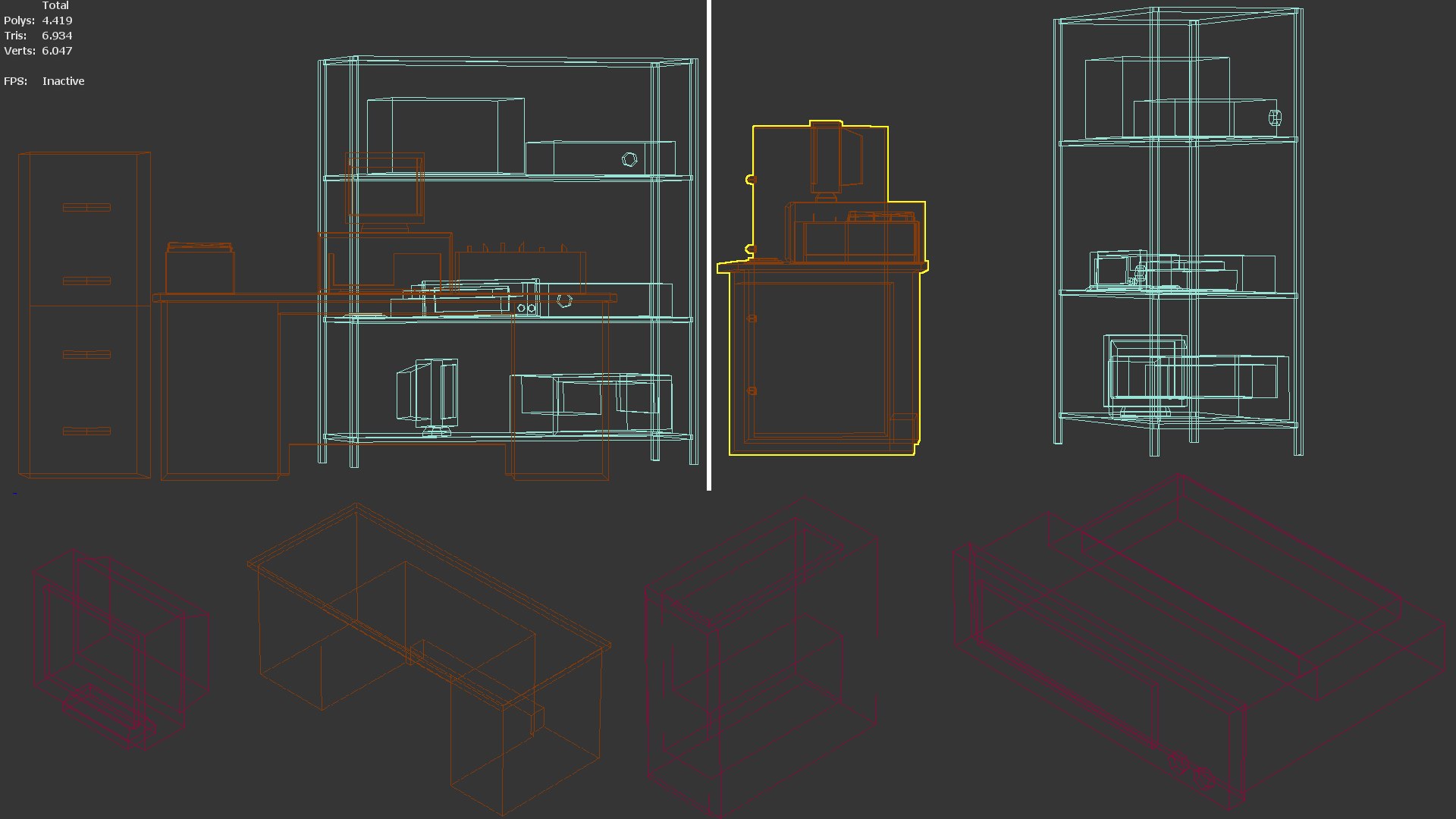 3D Simple Optimized Office And Electronic Props Collection Model ...