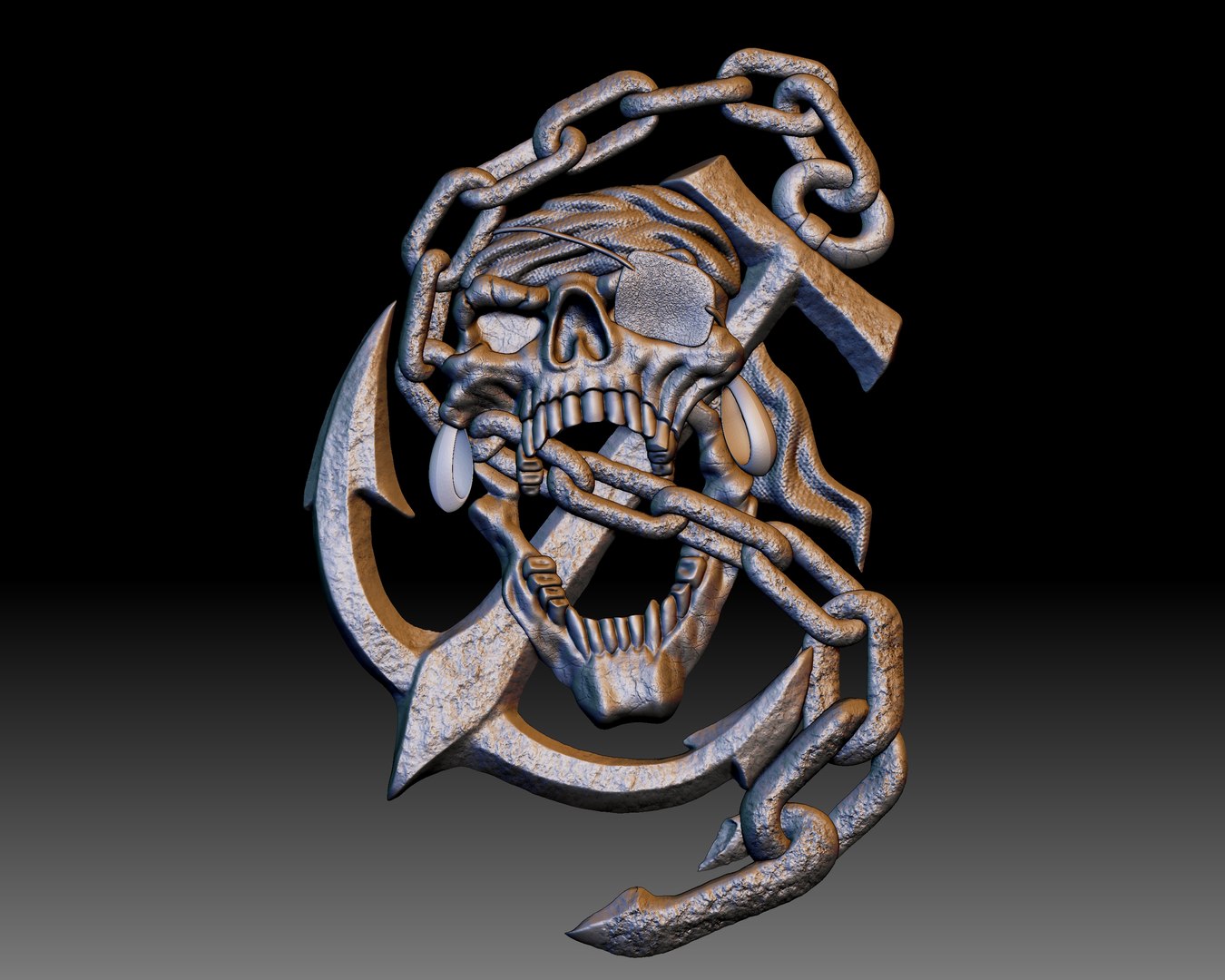 3D Model Pirate Emblem Bas Relief - TurboSquid 2020201