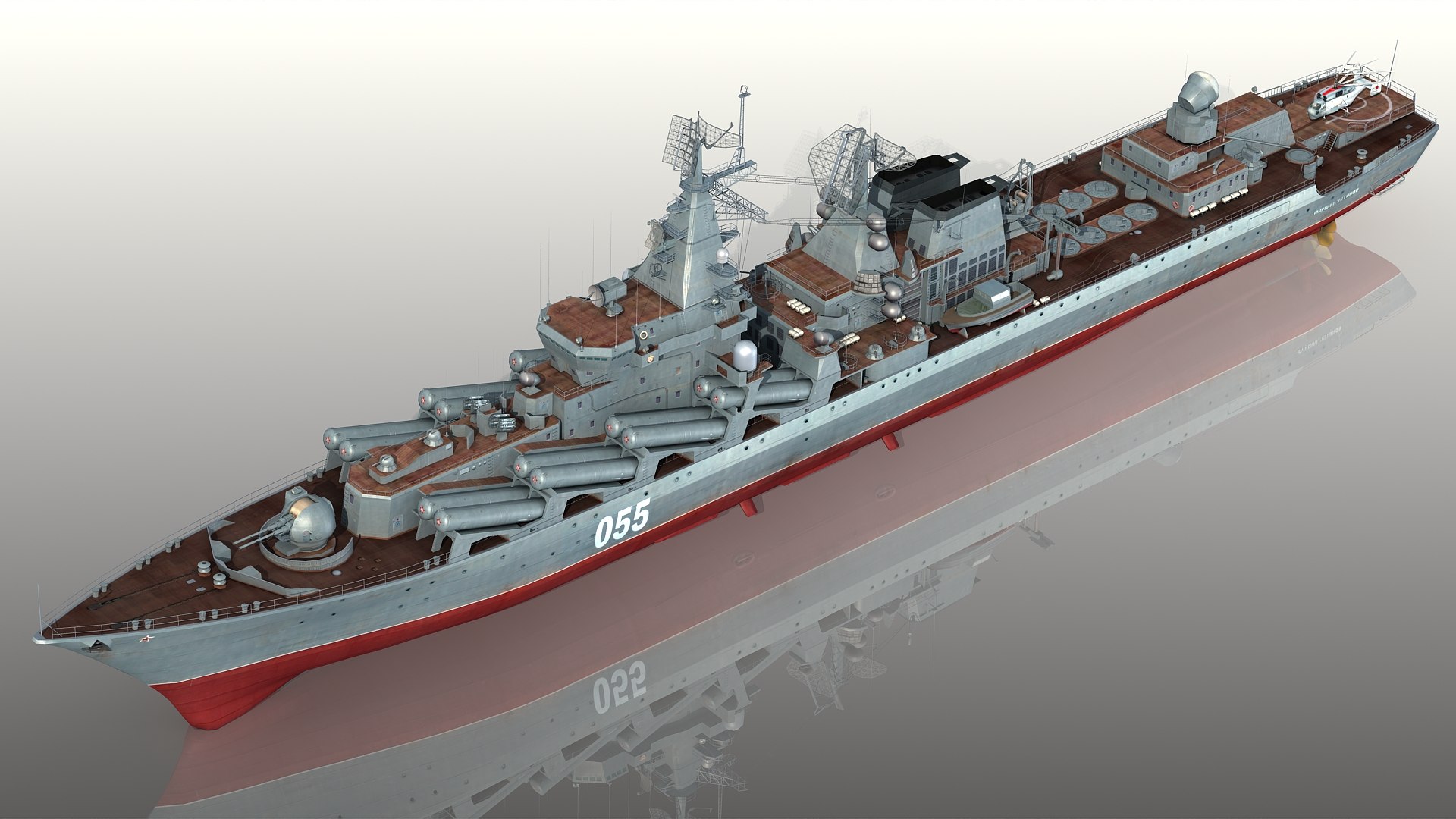 Russian Navy Cruiser Slava Class Marshal Ustinov 3D model - TurboSquid ...