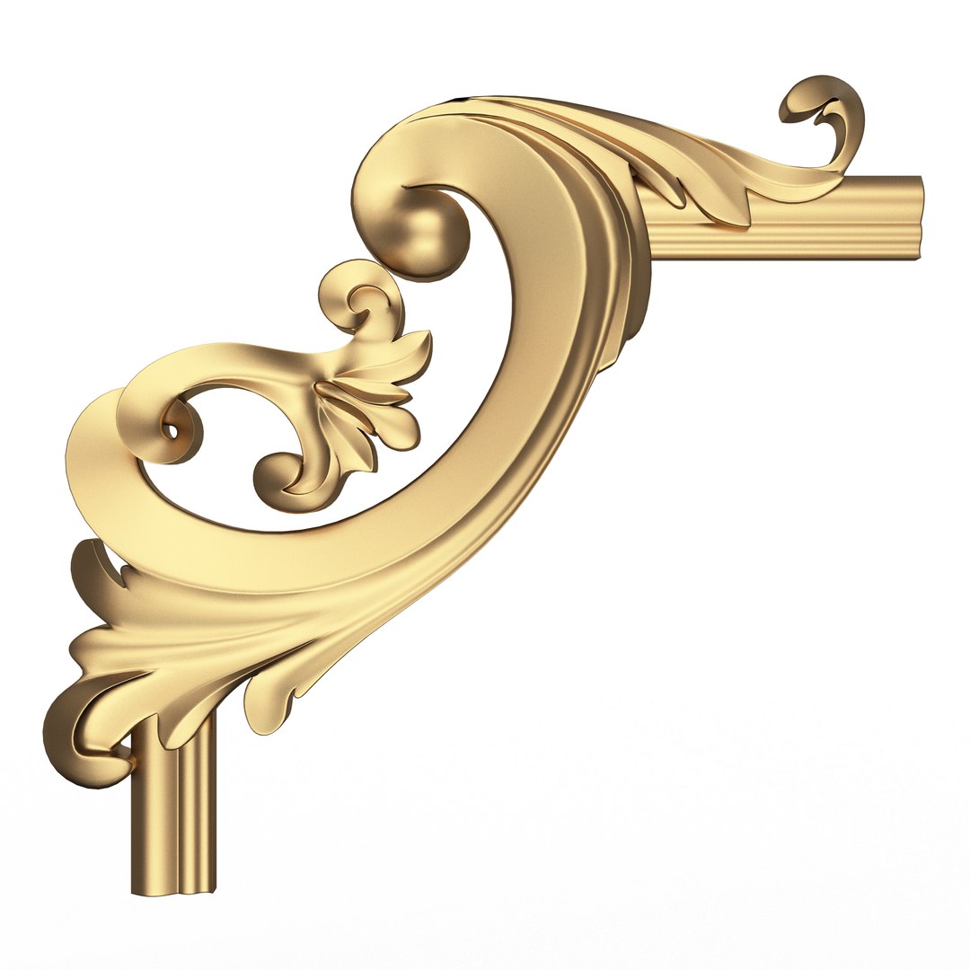 Corner Carved Plaster Molding Decoration 011 Model - TurboSquid 1923646
