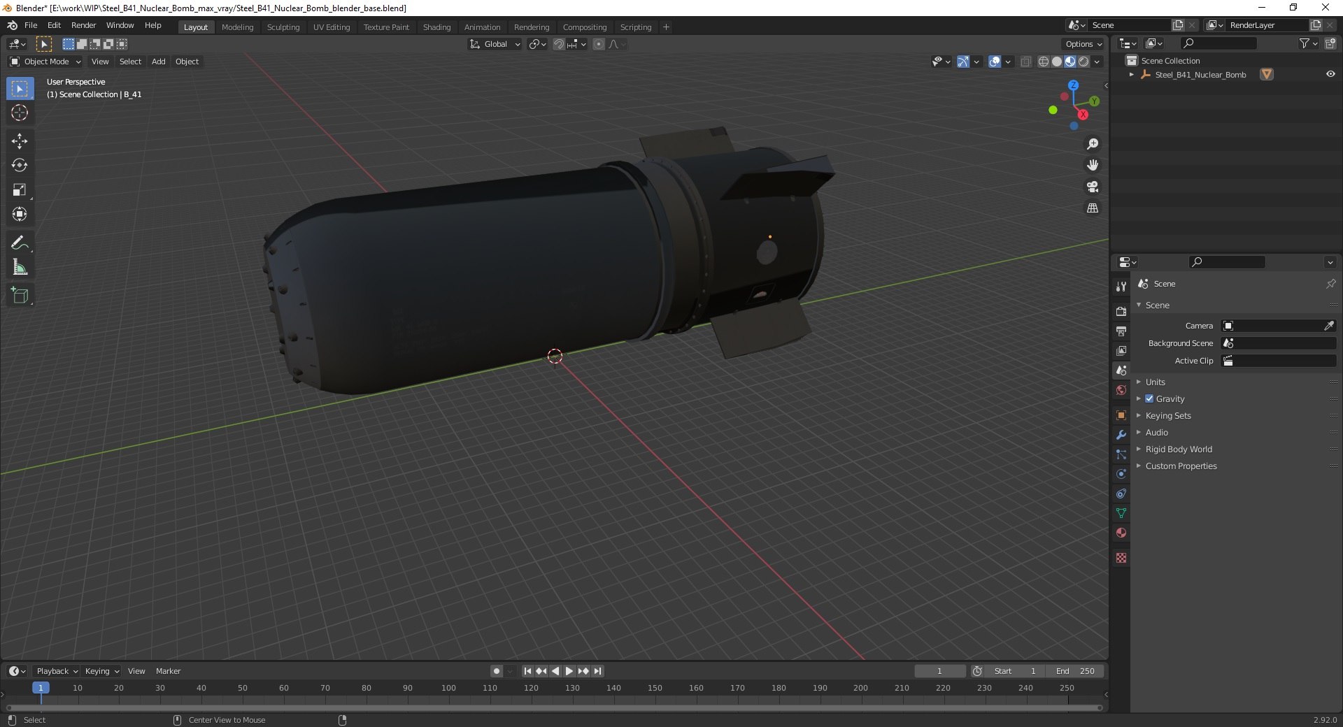3D Steel B41 Nuclear Bomb Model - TurboSquid 2240477