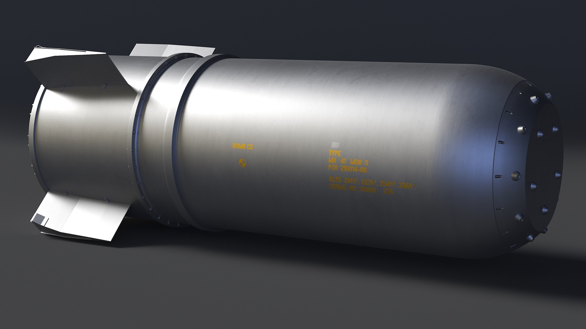 3D Steel B41 Nuclear Bomb Model - TurboSquid 2240477