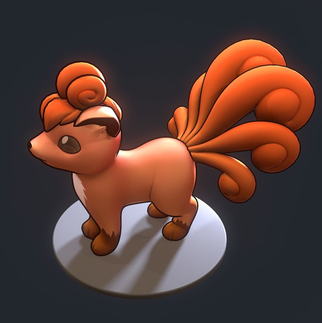 Vulpix Pokemon Stylized Obj