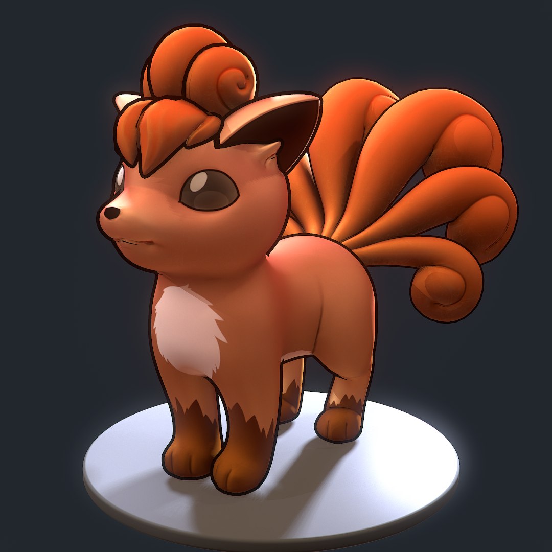 Vulpix Pokemon Stylized Obj