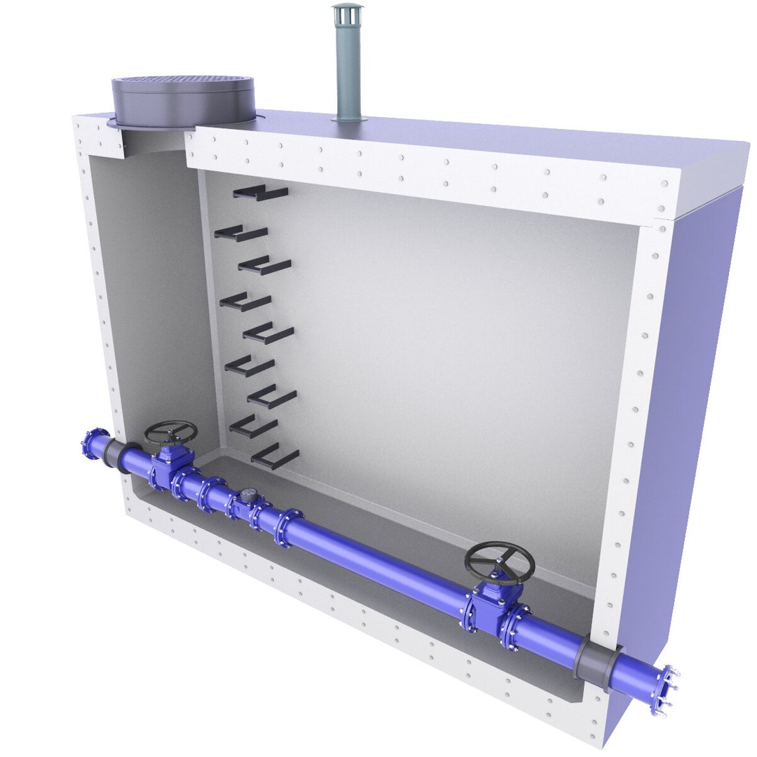 Sewage Concrete Water Meter Well Diagram Inside 5 3D Model - TurboSquid ...