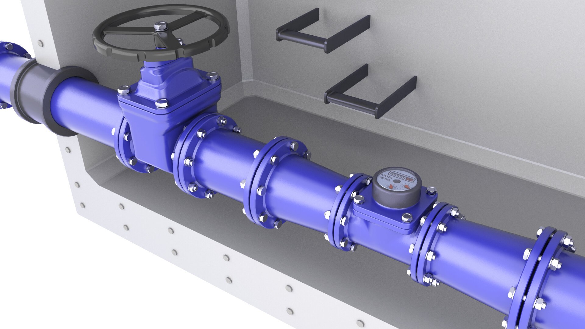 Sewage Concrete Water Meter Well Diagram Inside 5 3D Model - TurboSquid ...