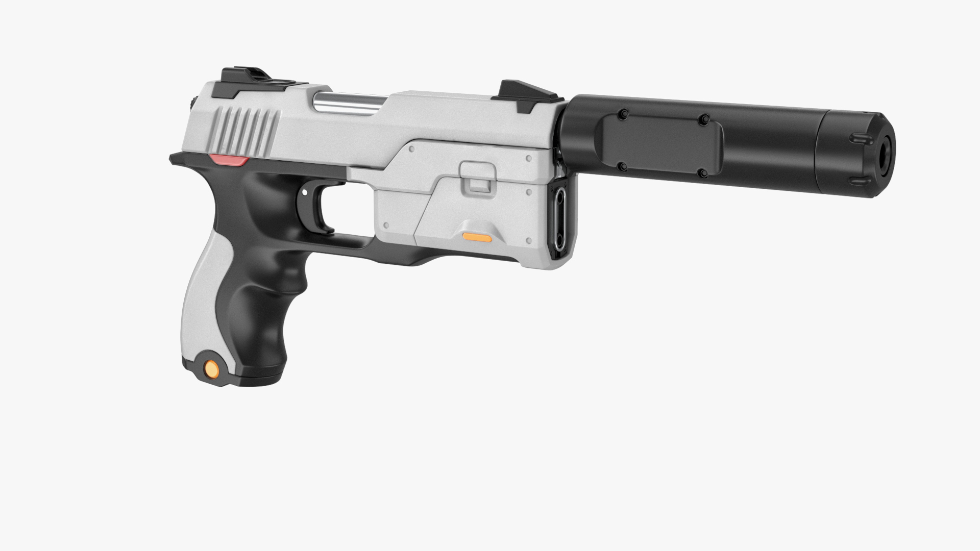 3D Concept Handgun With Suppressor No Textures Model - TurboSquid 2054897
