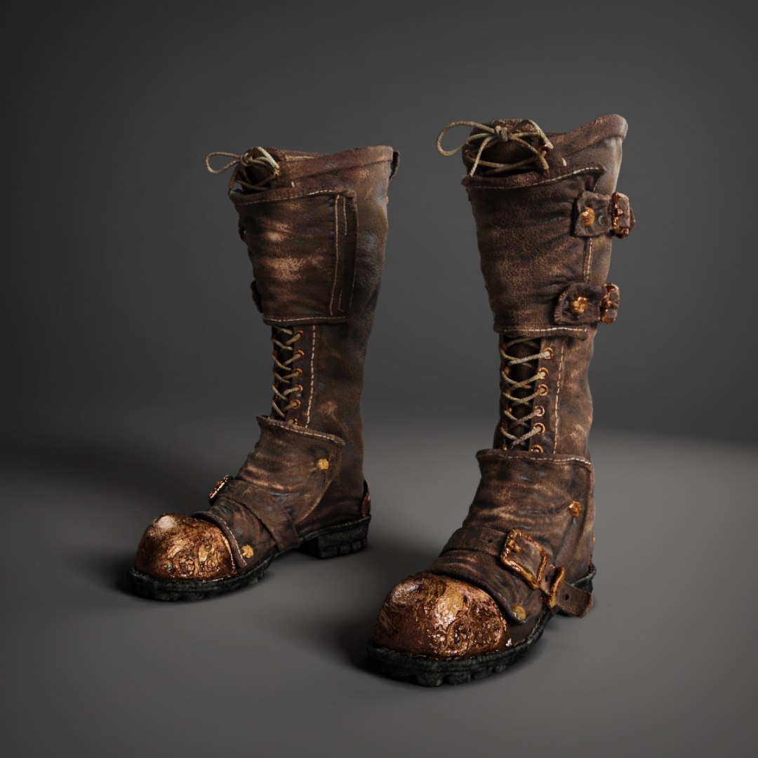 3d Boots Games Model