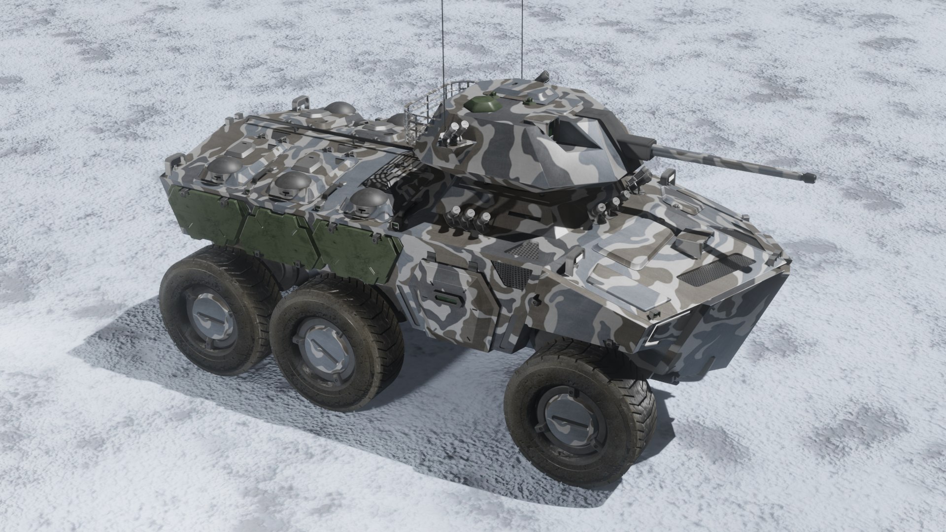 3D Sci-fi APC Turret Winter Camouflage Model - TurboSquid 2127203