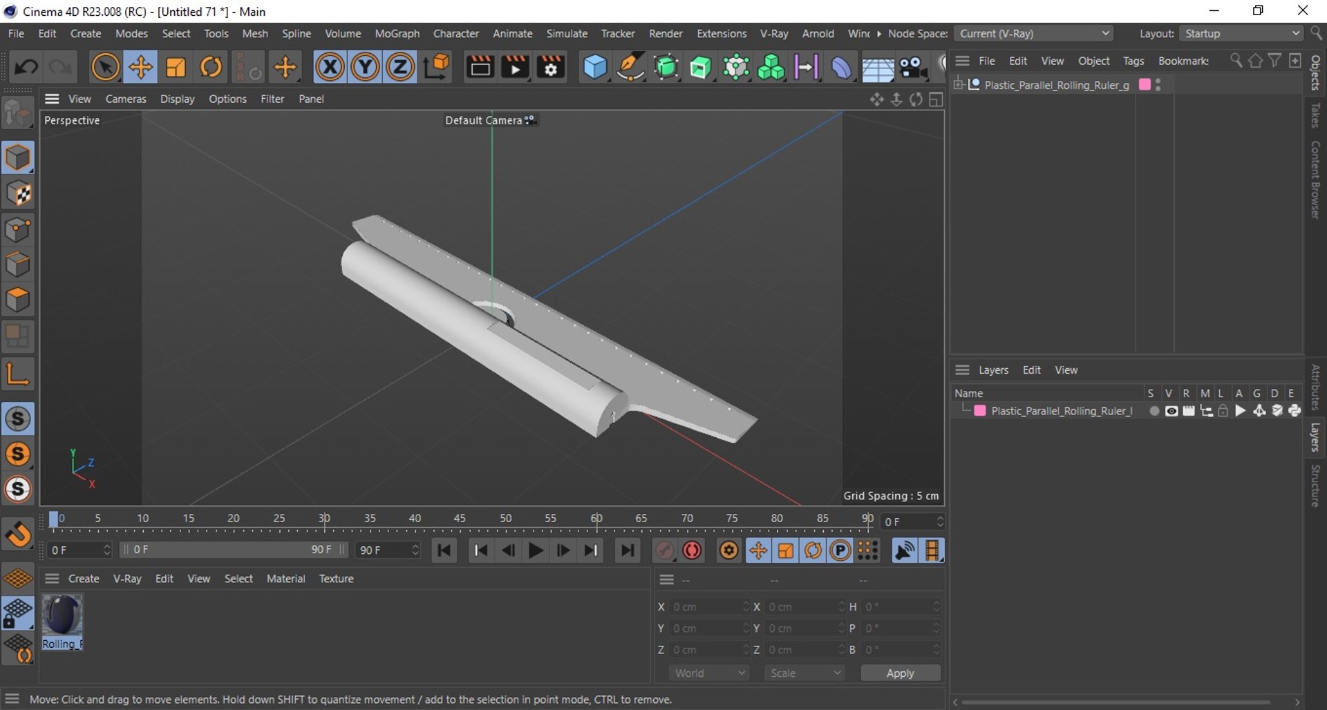 3D Plastic Parallel Rolling Ruler - TurboSquid 2399657