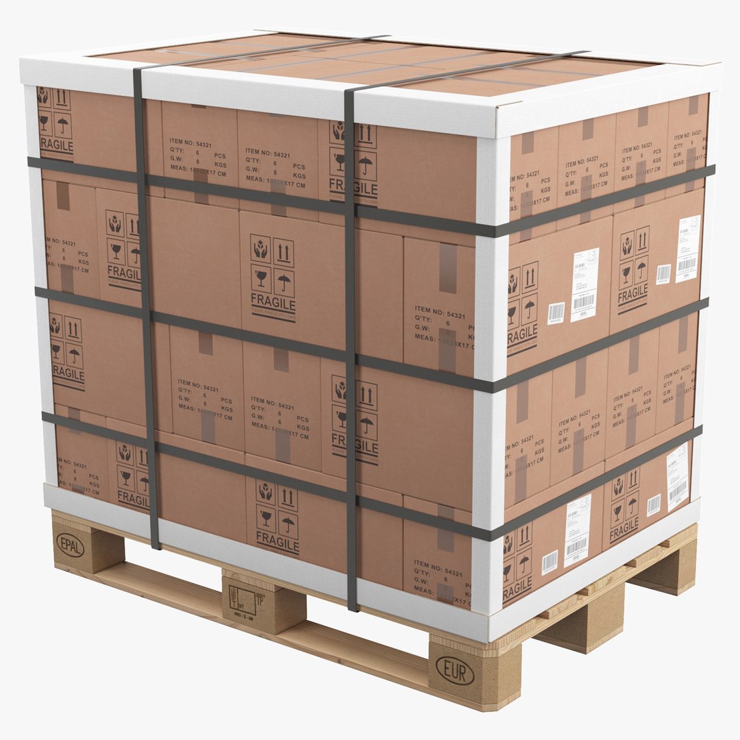 Pallet With Boxes 3D Model - TurboSquid 1991062