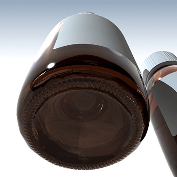 3d glass syrup bottles model