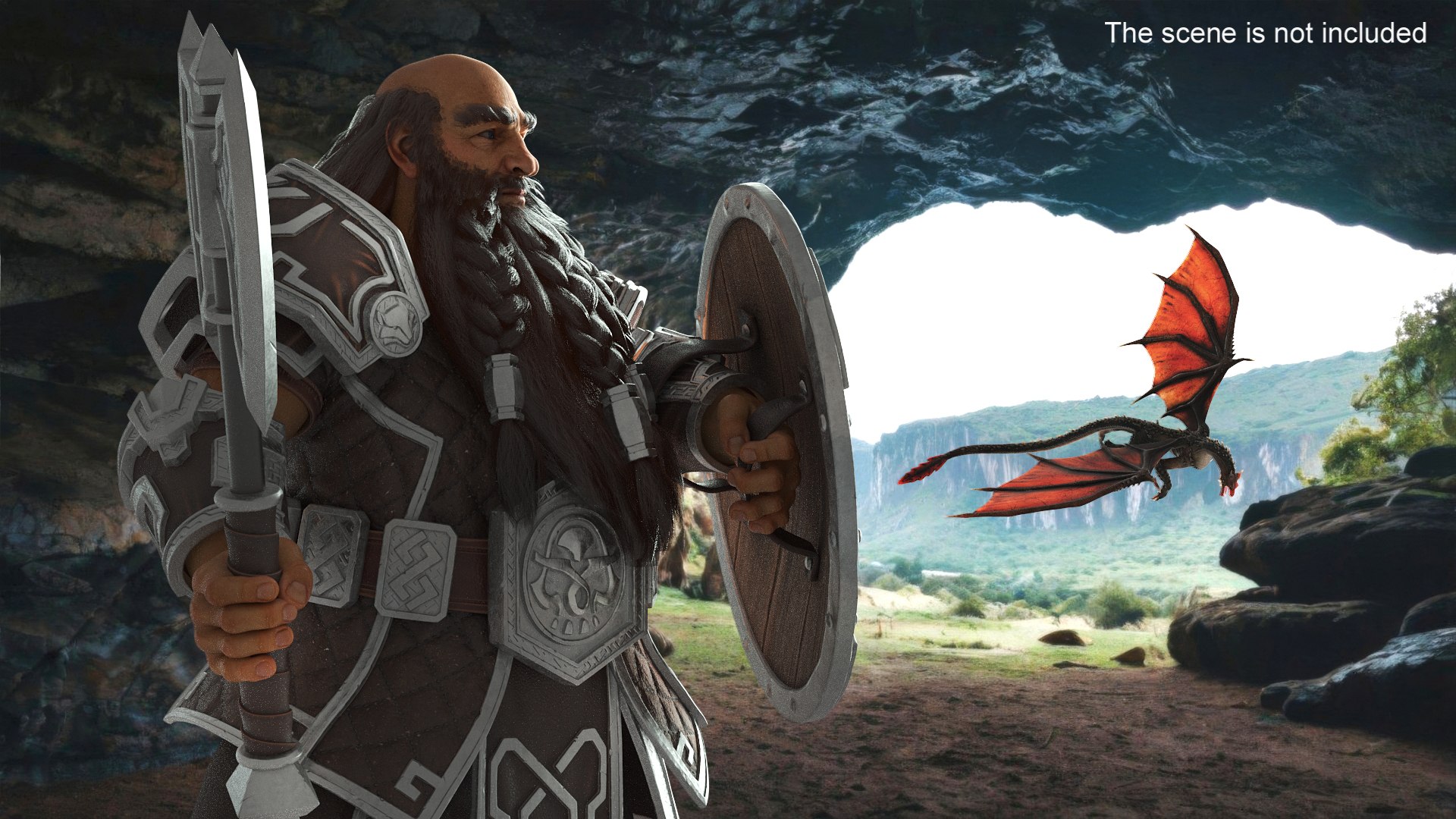 3D Dwarf Character In Armor Standing - TurboSquid 2396560