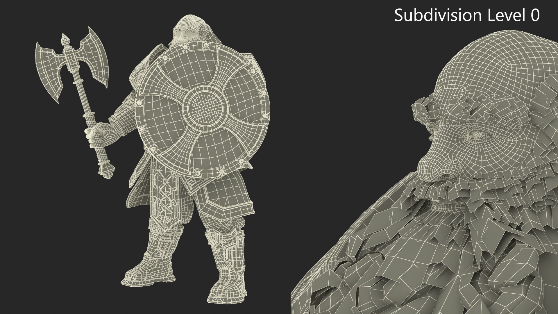 3D Dwarf Character In Armor Standing - TurboSquid 2396560