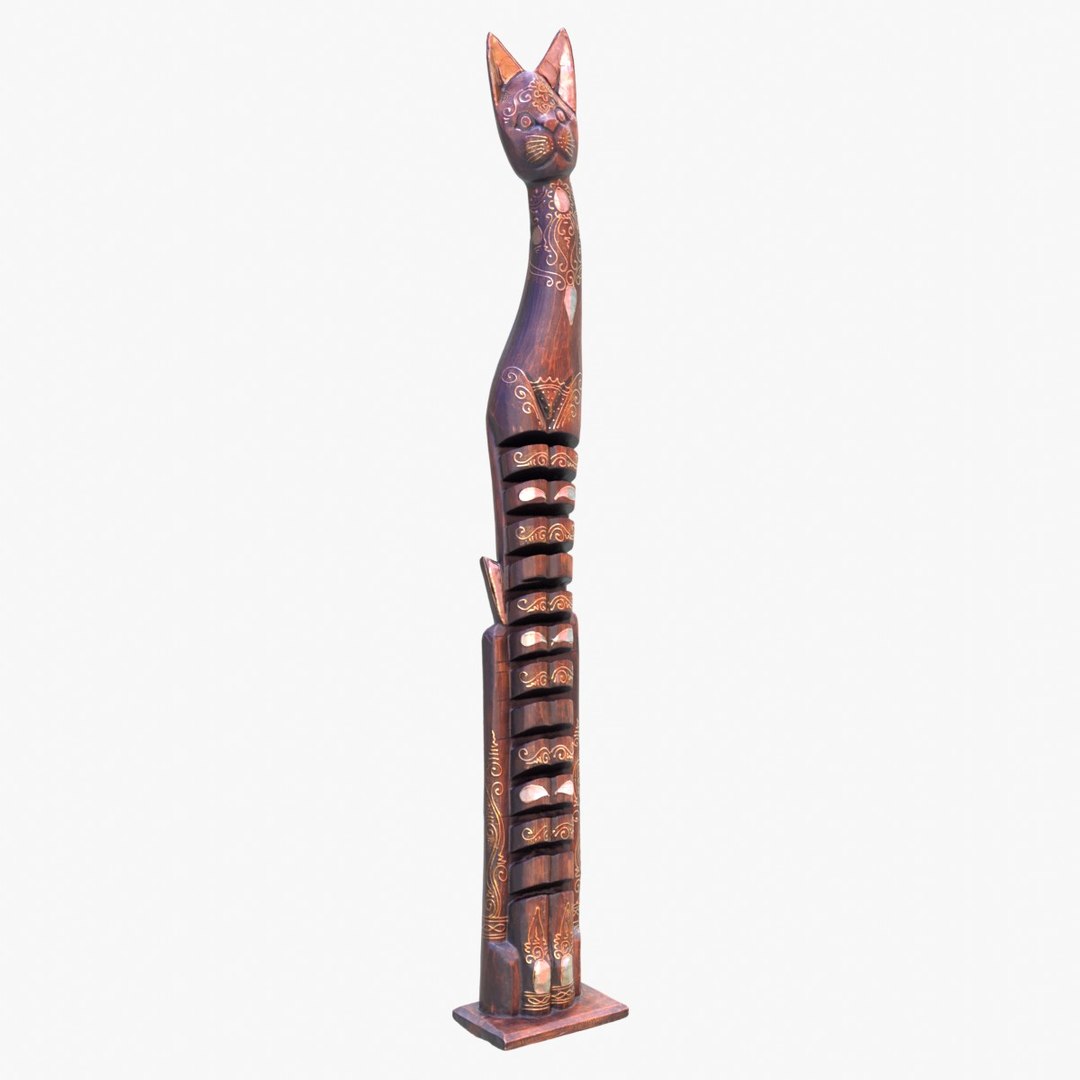 3D Wooden cat CD tower holder high-poly 3D model - TurboSquid 1820986