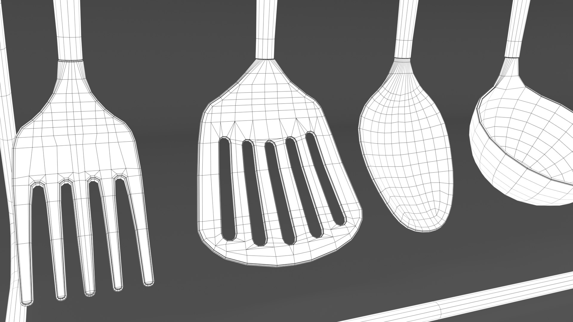 3D Kitchen Set Cooking Tools Model - TurboSquid 1508648