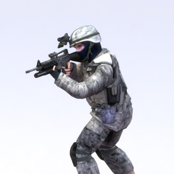 usarmy rigged character army 3d model
