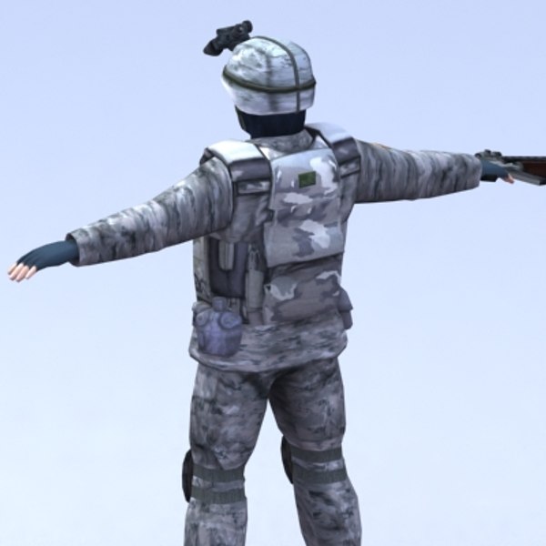 usarmy rigged character army 3d model