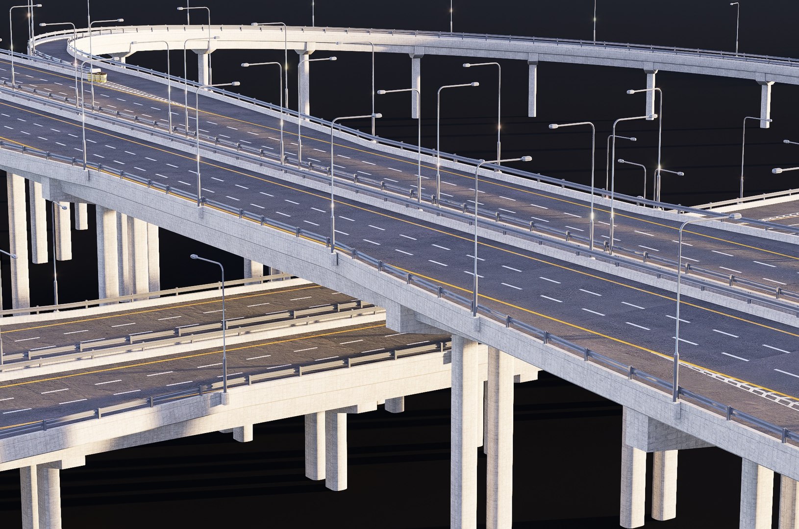 3D Highway Viaduct 3D Model 3D Model Model - TurboSquid 2383534