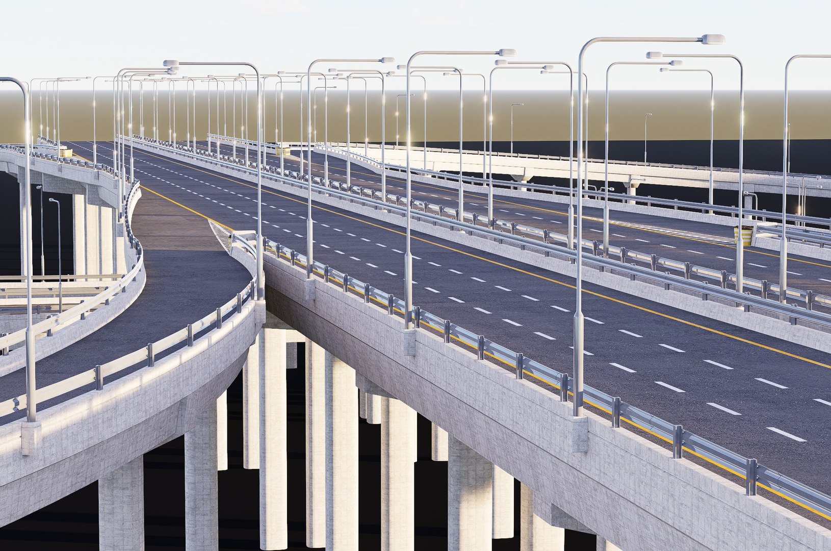3D Highway Viaduct 3D Model 3D Model Model - TurboSquid 2383534