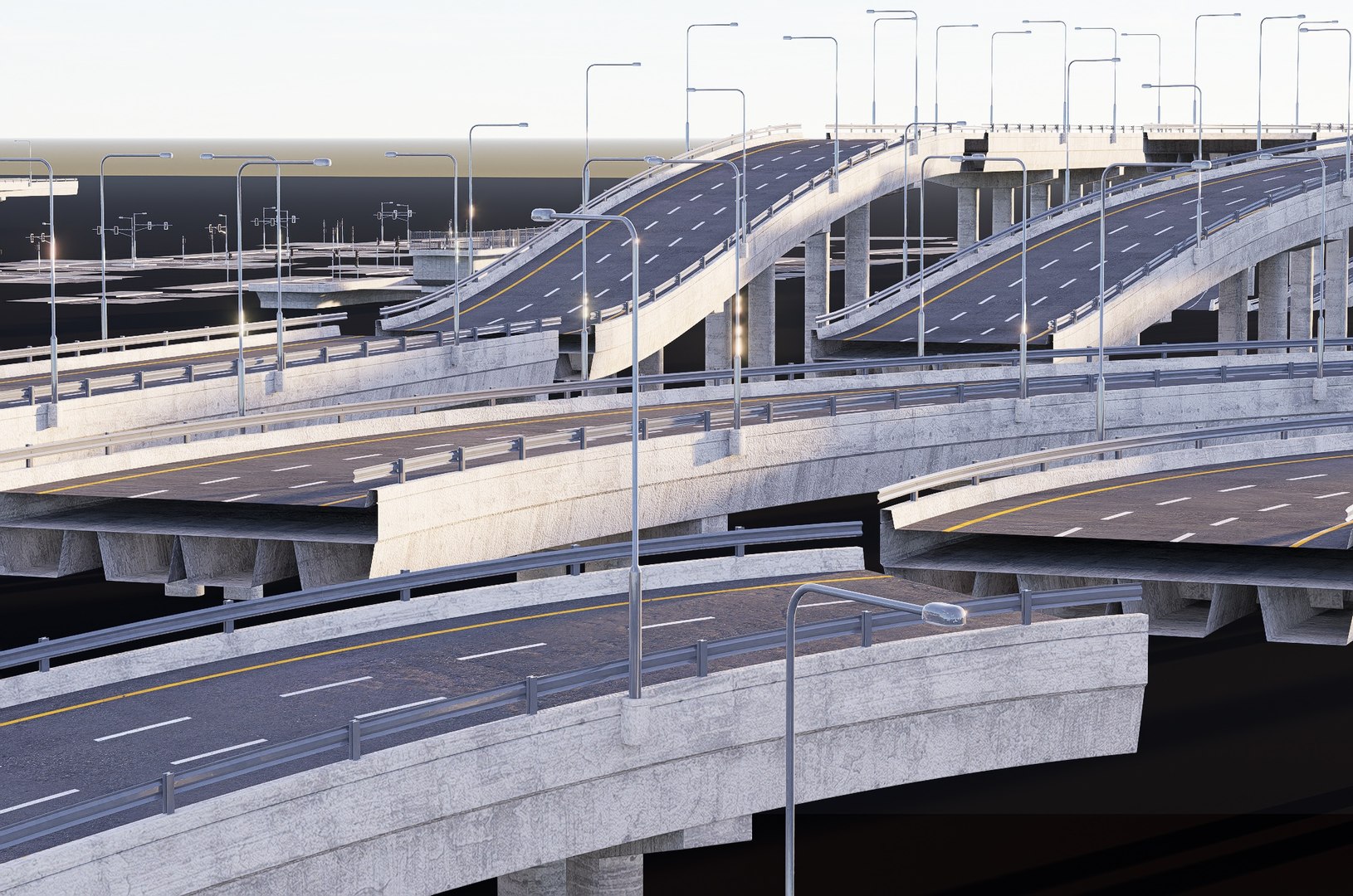3D Highway Viaduct 3D Model 3D Model Model - TurboSquid 2383534