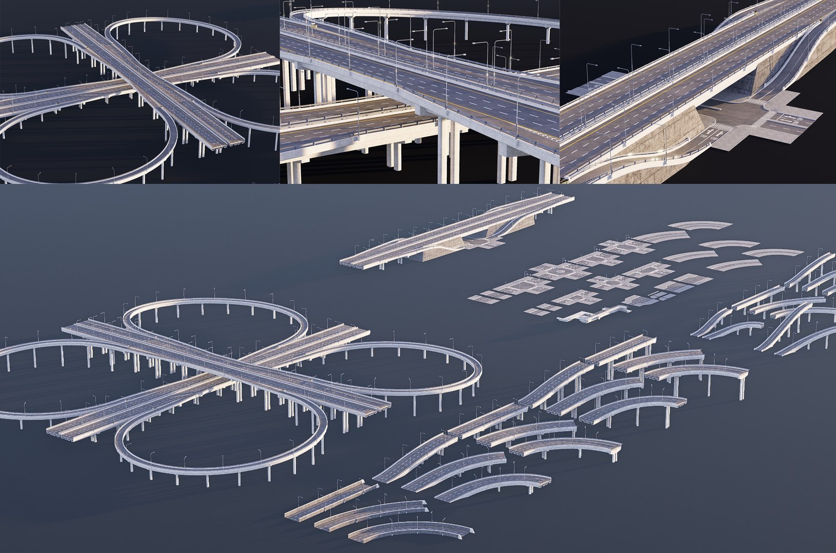 3D Highway Viaduct 3D Model 3D Model Model - TurboSquid 2383534