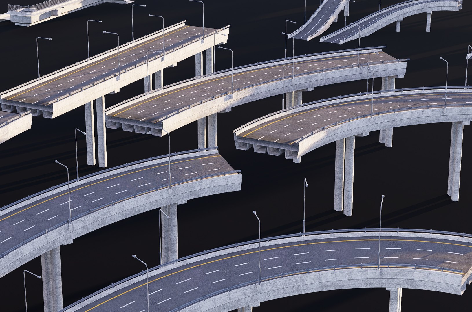 3D Highway Viaduct 3D Model 3D Model Model - TurboSquid 2383534