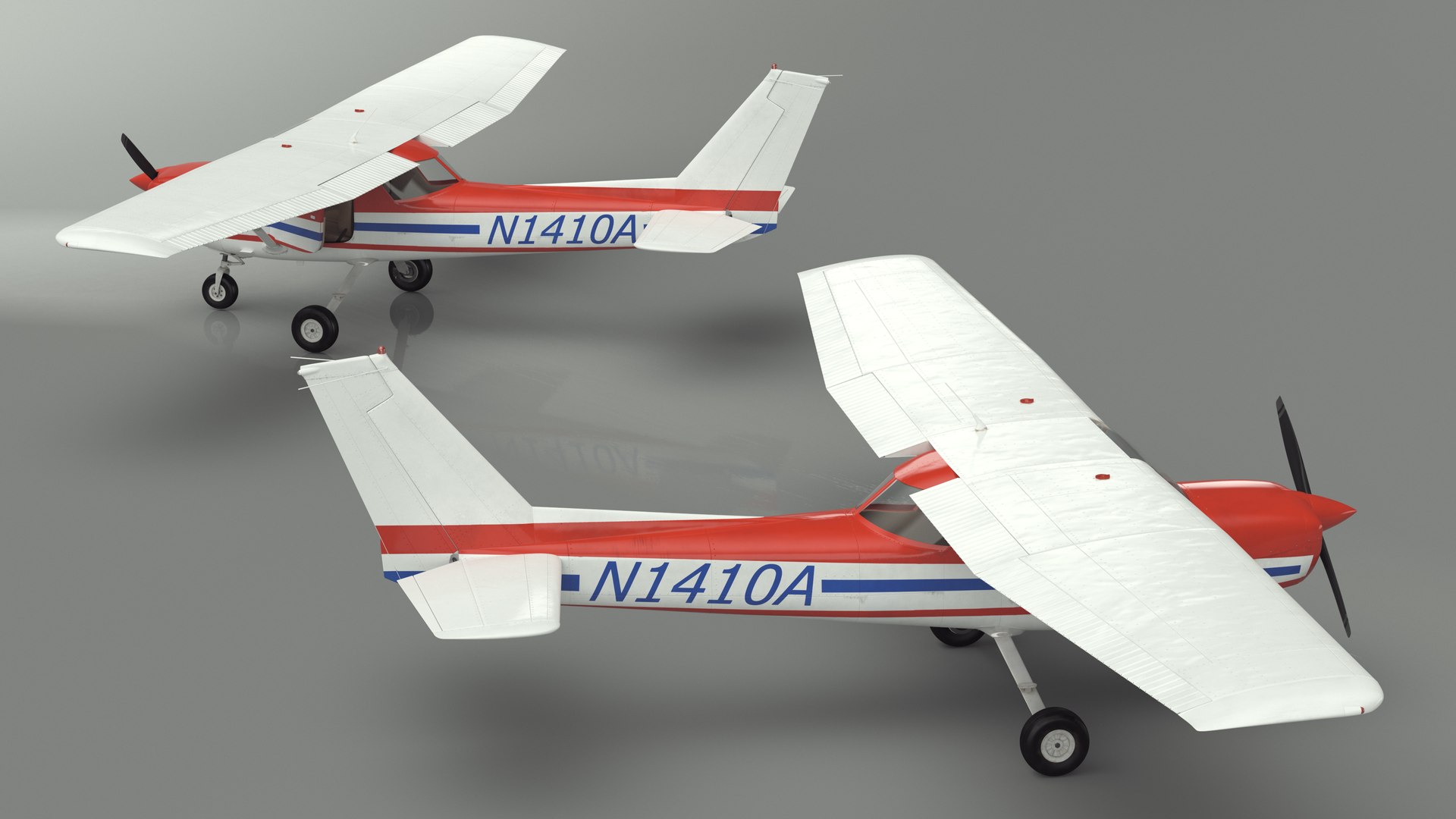 Light Propeller Aircraft Cessna 150 Model - TurboSquid 2234187