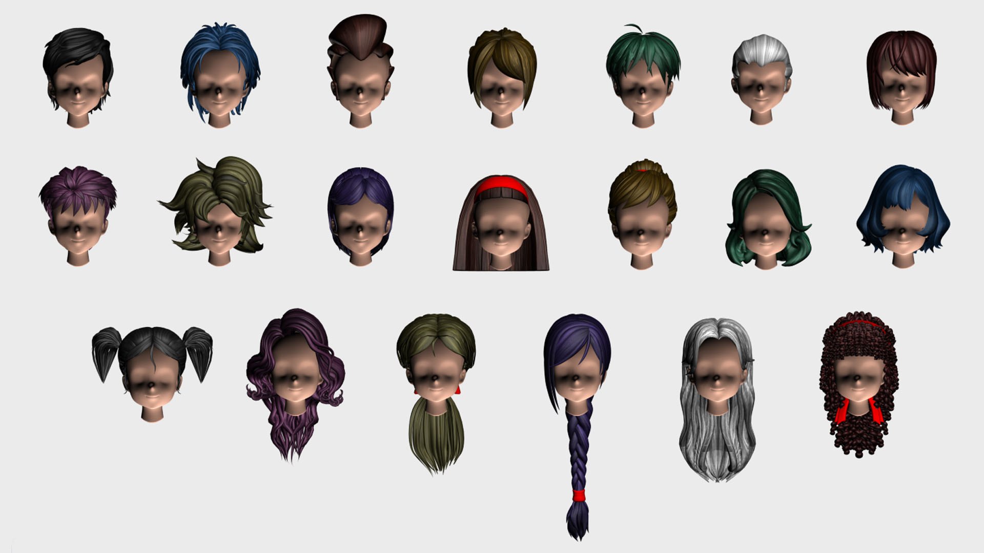 Stylized Hair Factor V3 3D Model - TurboSquid 1814477