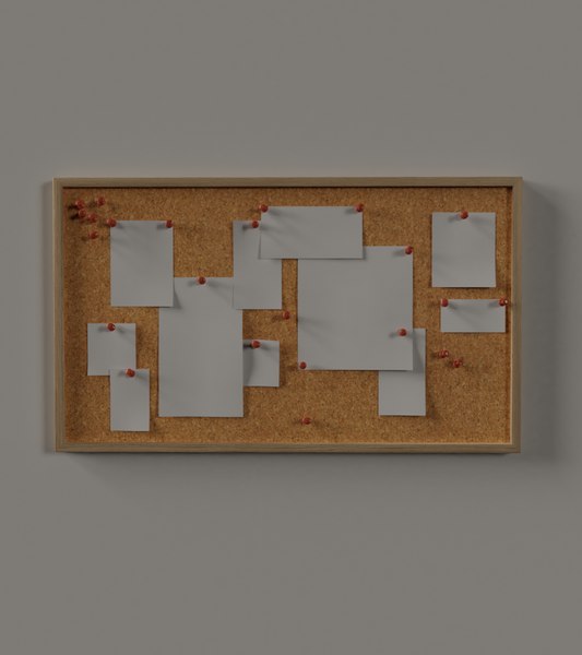 Cork pinboard pins 3D model - TurboSquid 1438864