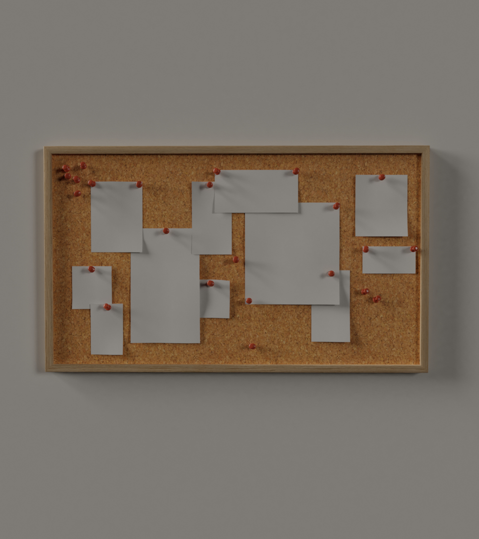 Cork pinboard pins 3D model - TurboSquid 1438864